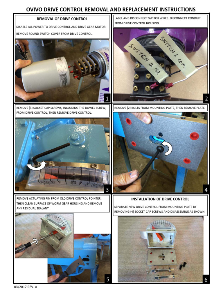 Drive Control Installation Instructions, 2017 Rev A | PDF | Screw | Switch