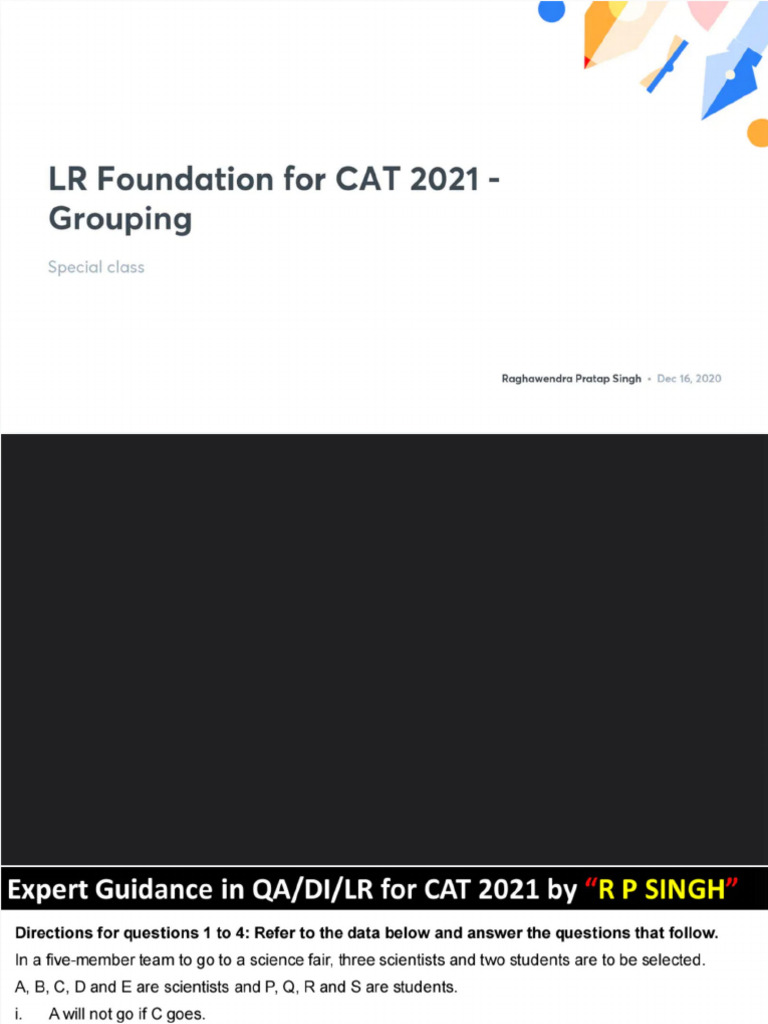 LR Foundation For CAT 2021 Grouping No Anno | PDF