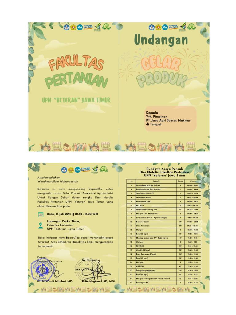 Undangan Gelar Produk - PT. Java Agri Sukses Makmur | PDF