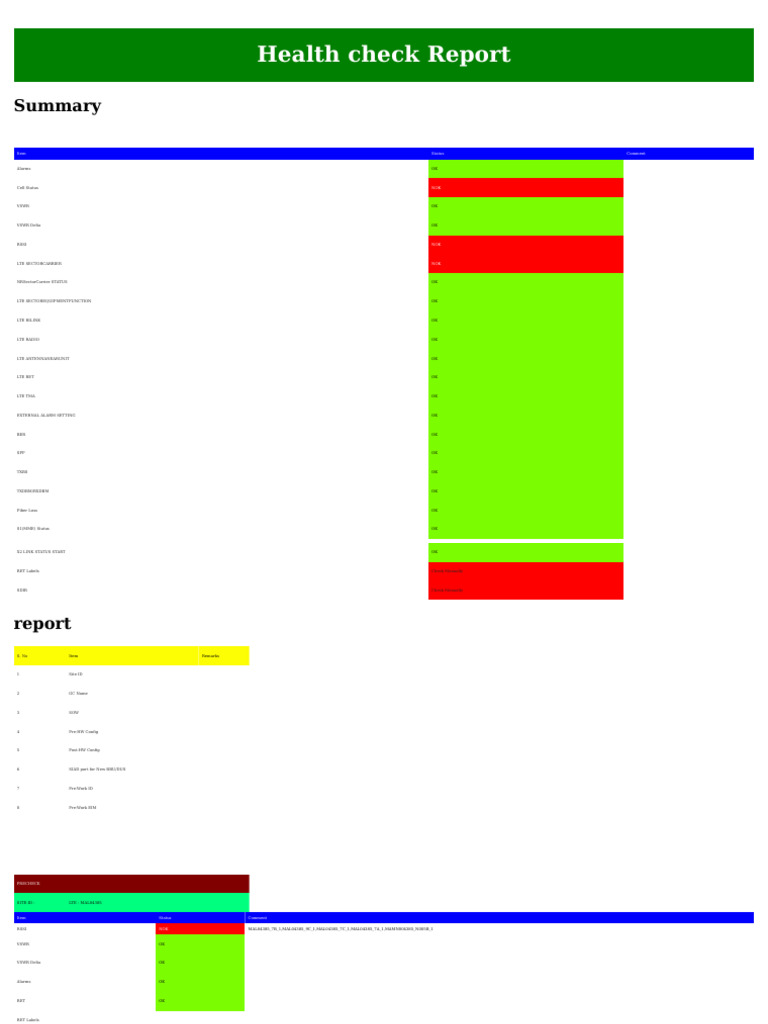 Health Check Report | PDF | Telecommunications | Computer Networking