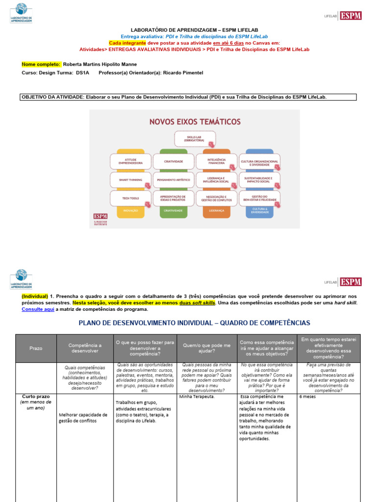 Entrega Avaliativa - PDI e Trilha de Disciplinas | PDF | Aprendizado