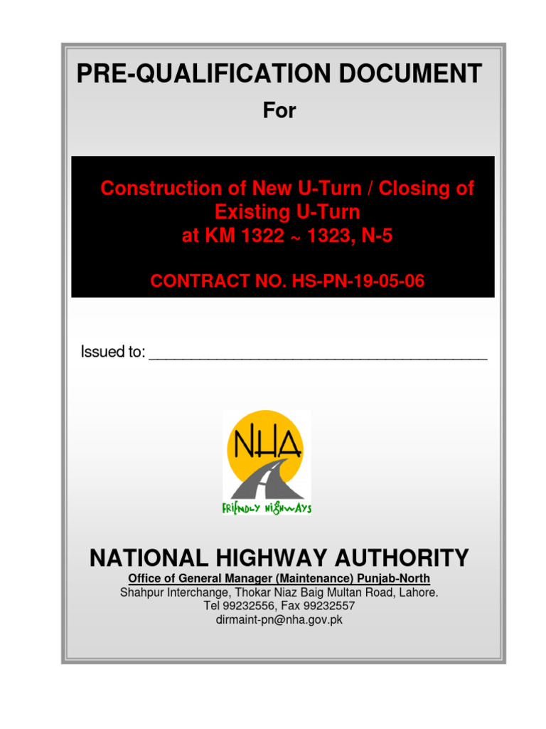 Pre-Qualification Document for U-Turn Project | PDF | Joint Venture ...