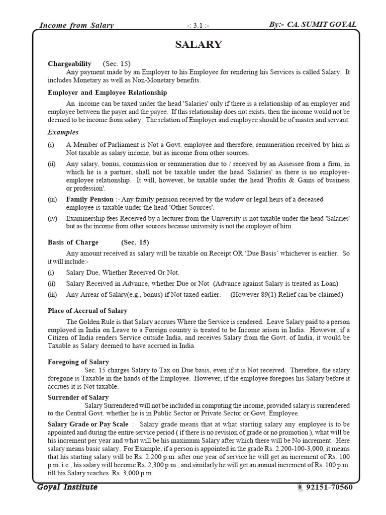 Income From Salary 1-47 | PDF | Salary | Employment