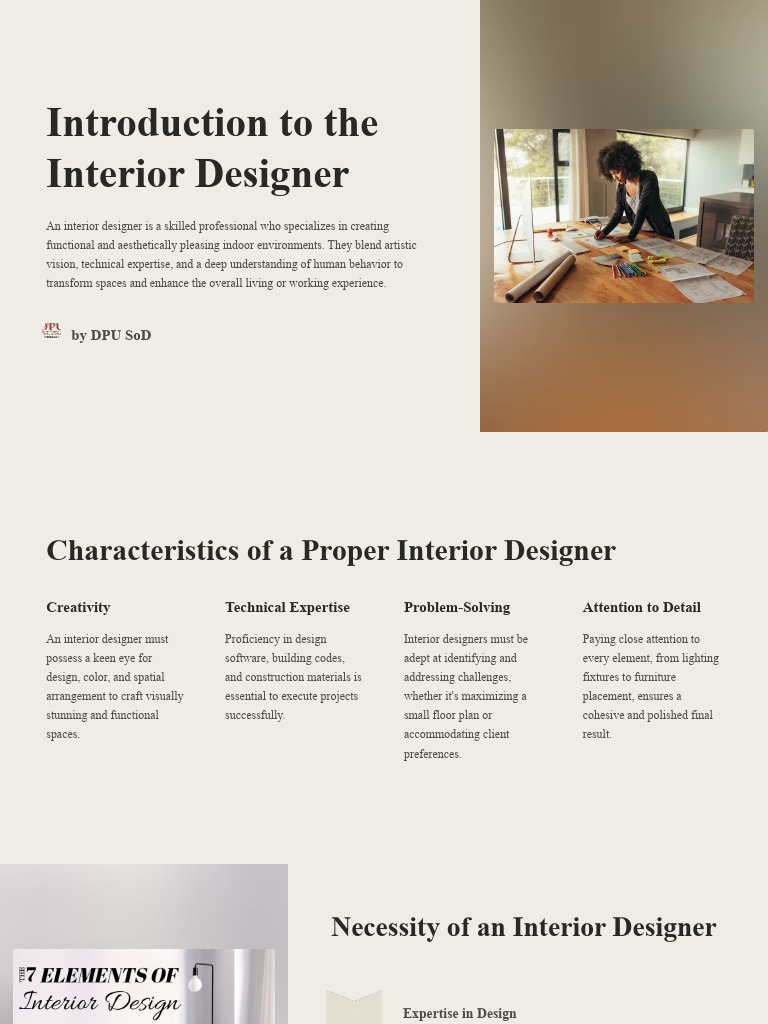 Introduction To The Interior Designer | PDF | Interior Design | Design