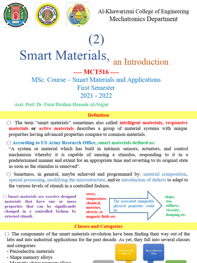 Introduction To Smart Materials | PDF | Piezoelectricity | Actuator