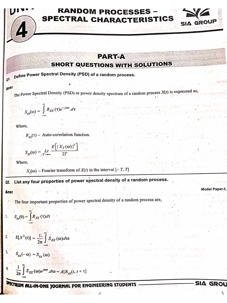 PTSP Unit-4 Spectrum | PDF