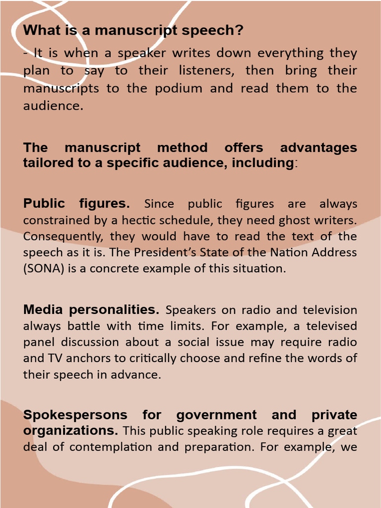 What Is A Manuscript Speech | PDF | Human Communication