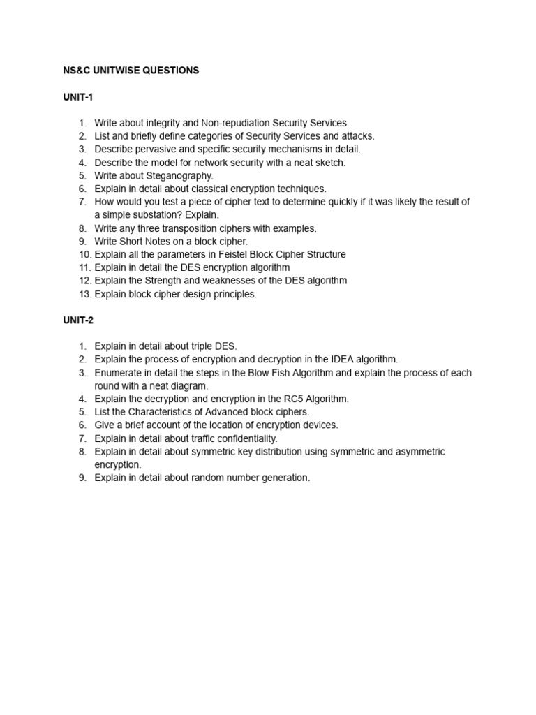Network Security Study Guide | PDF | Cryptography | Encryption