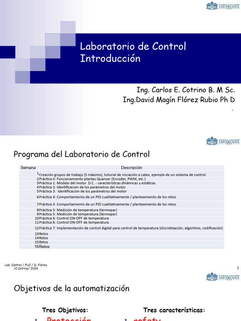 Sesion 1 - Introduccion Lab Control - DFlorez CCotrino | PDF | Sistema ...