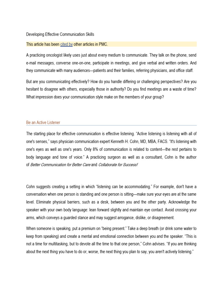 Maintaining Effective Communication Skills | PDF | Communication ...