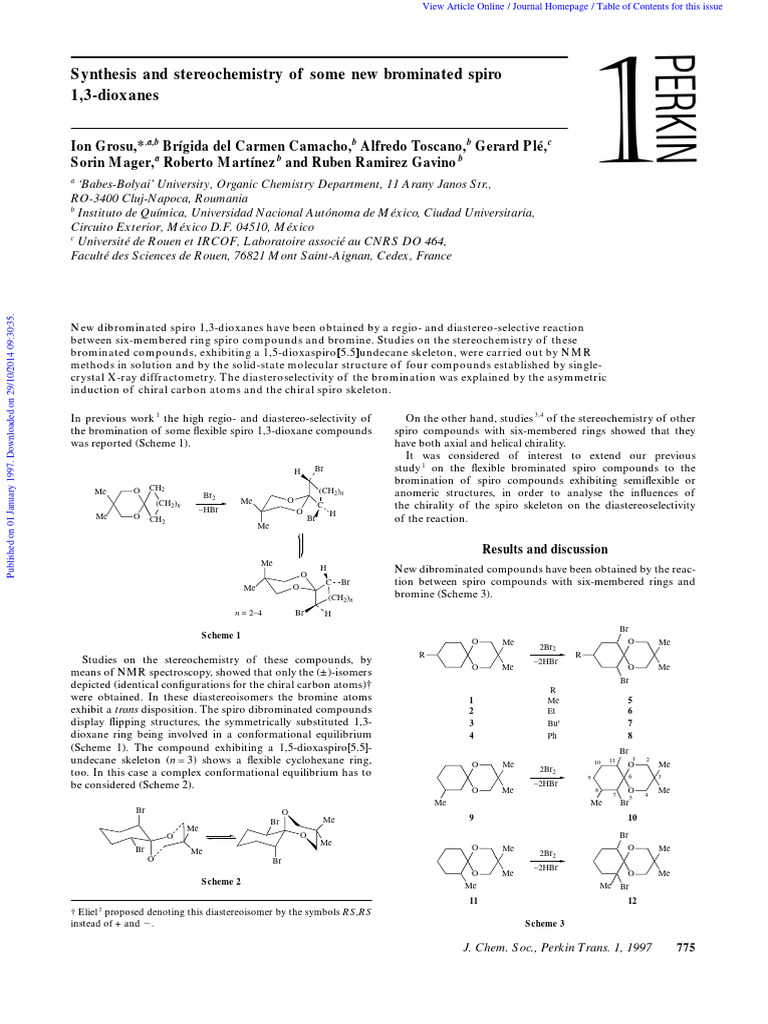 Spiro | PDF | Proton Nuclear Magnetic Resonance | Conformational Isomerism