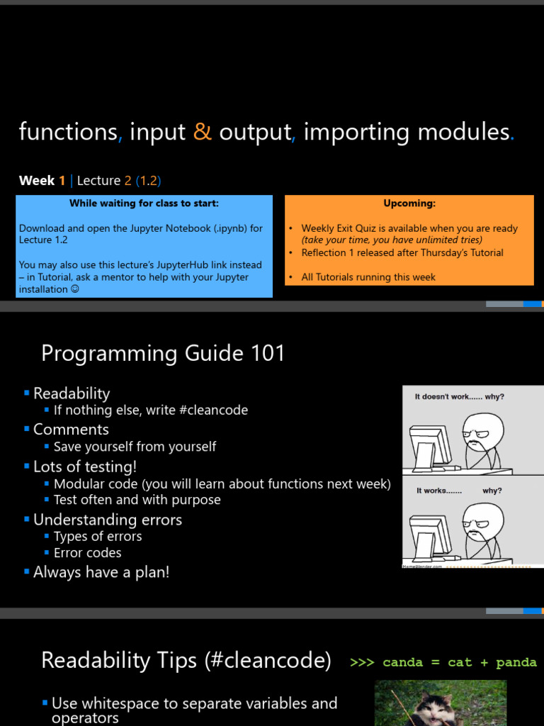Week1 Lecture2 | PDF | Parameter (Computer Programming) | Python (Programming Language)