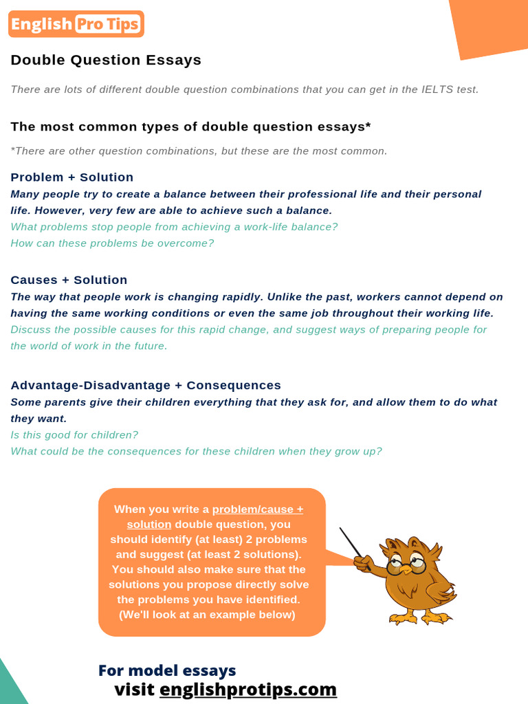 Double Question Essay Structure Practice Questions | PDF | Question ...