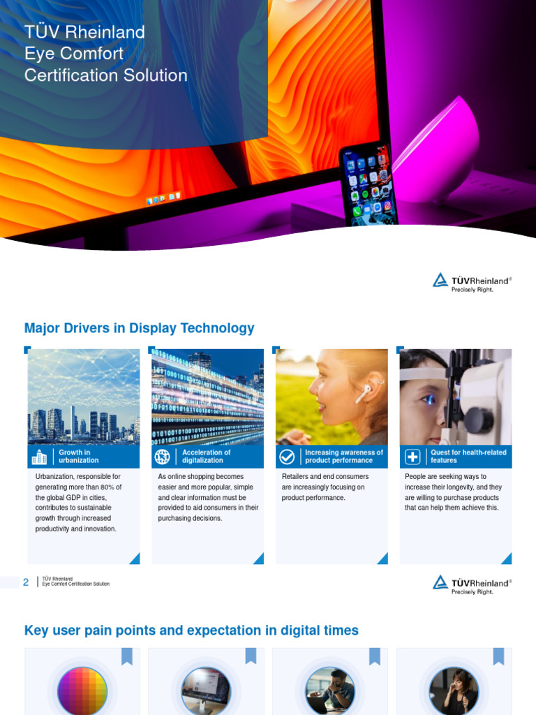 TÜV Rheinland Eye Comfort Certification | PDF | Color | Eye