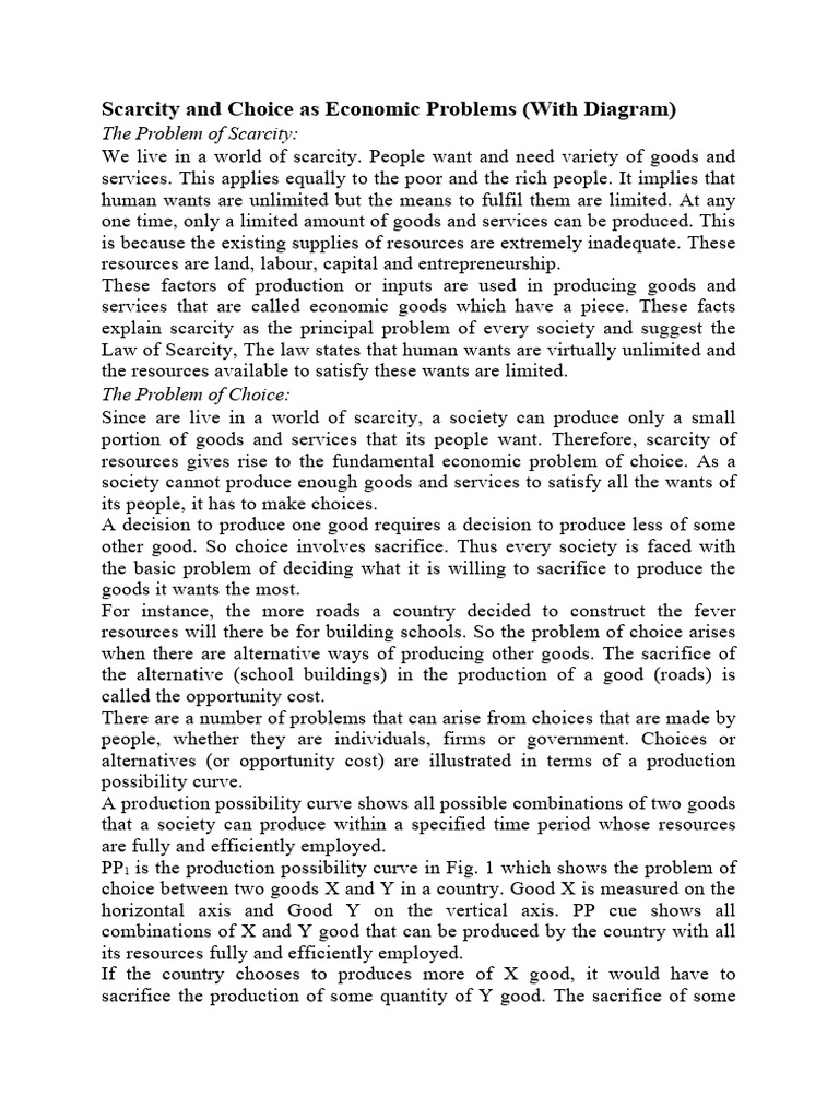 Scarcity and Choice As Economic Problems | PDF | Economics | Microeconomics