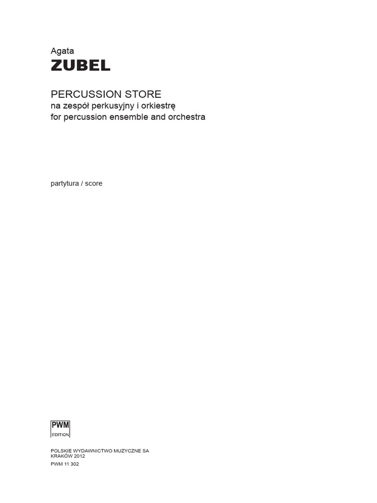 Percussion Store - Agata Zubel | PDF