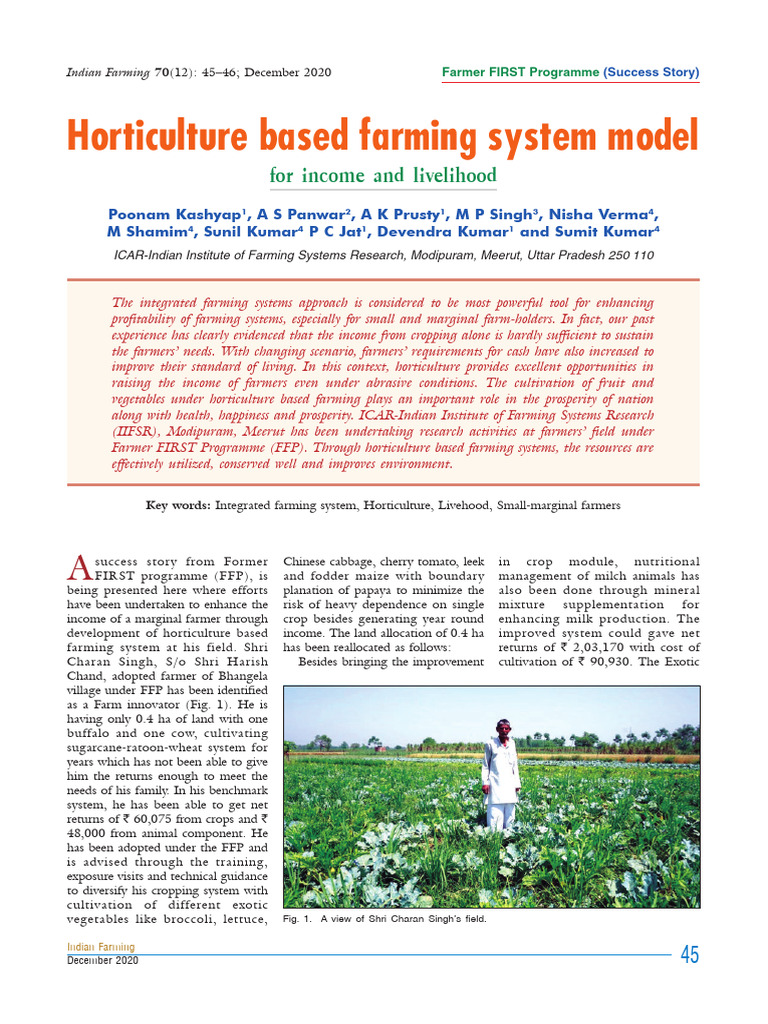 Horticulture for Farmer Income Growth | PDF | Agriculture | Horticulture