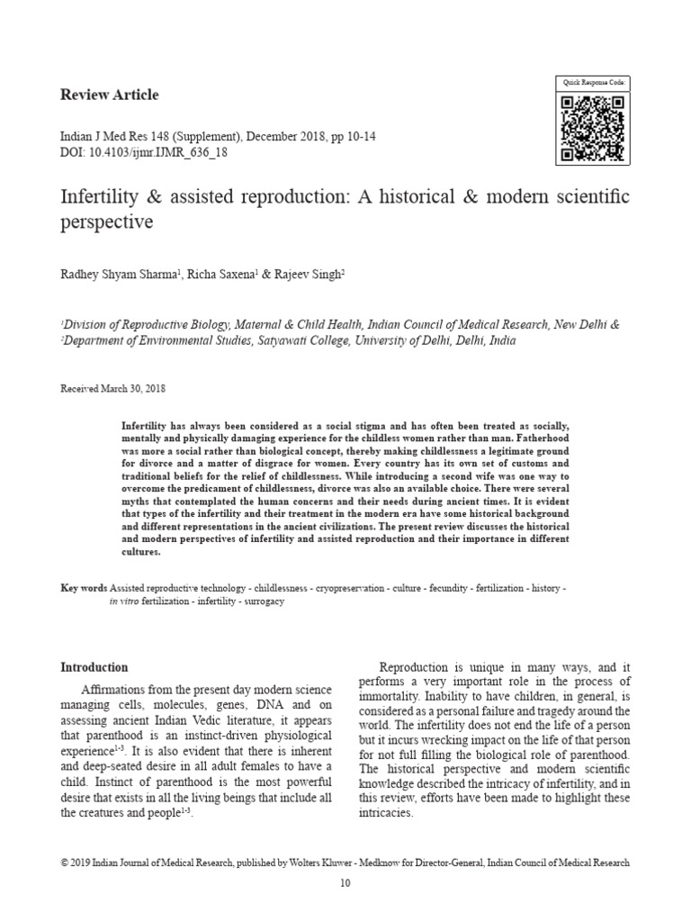 Infertility & Assisted Reproduction History | PDF | In Vitro ...