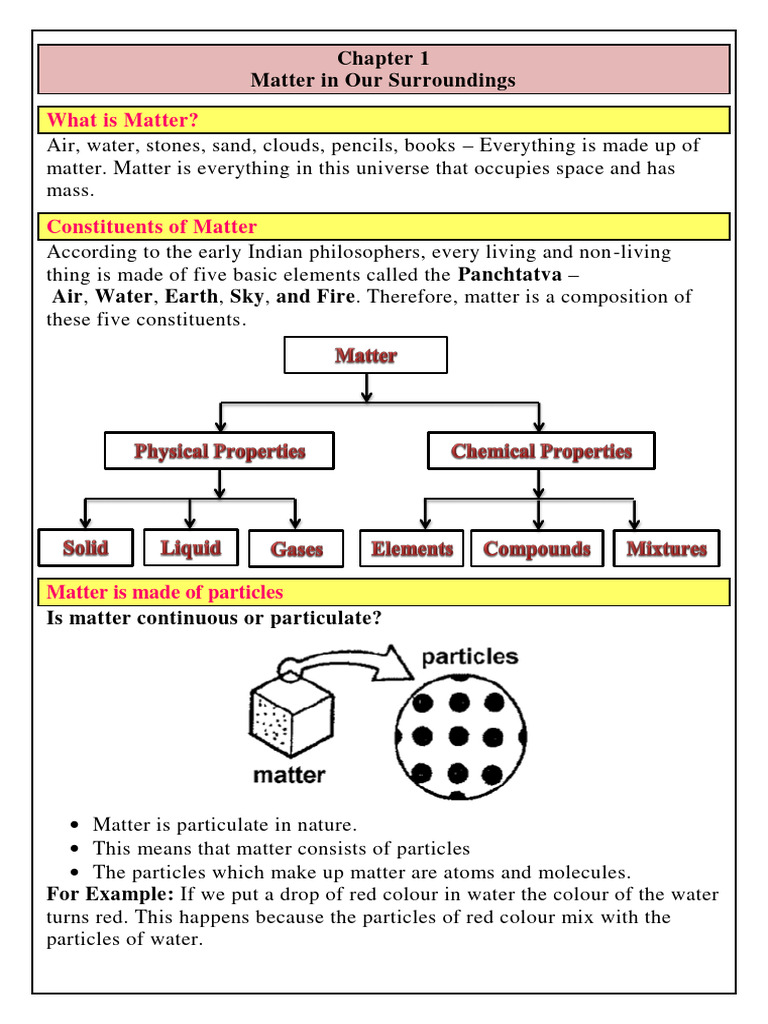 Chapter 1 - Matter in Our Surroundings | PDF | Liquids | Gases