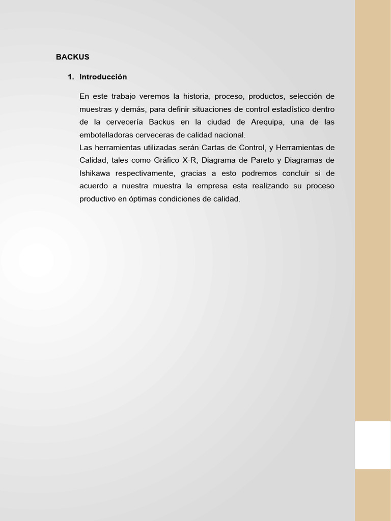 Backus 1. Introducción | PDF | Gobierno corporativo | Cerveza