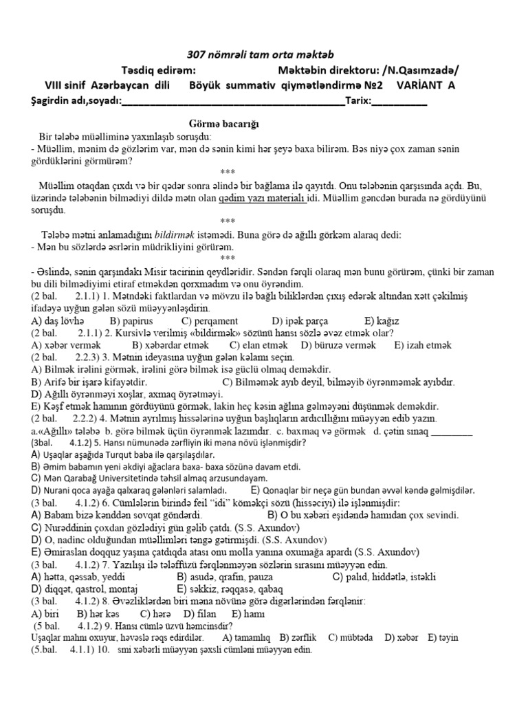 BSQ 8 Azərb D | PDF