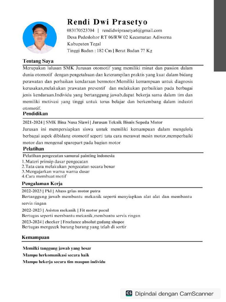 CV - Rendi Dwi Prasetyo - 11zon | PDF