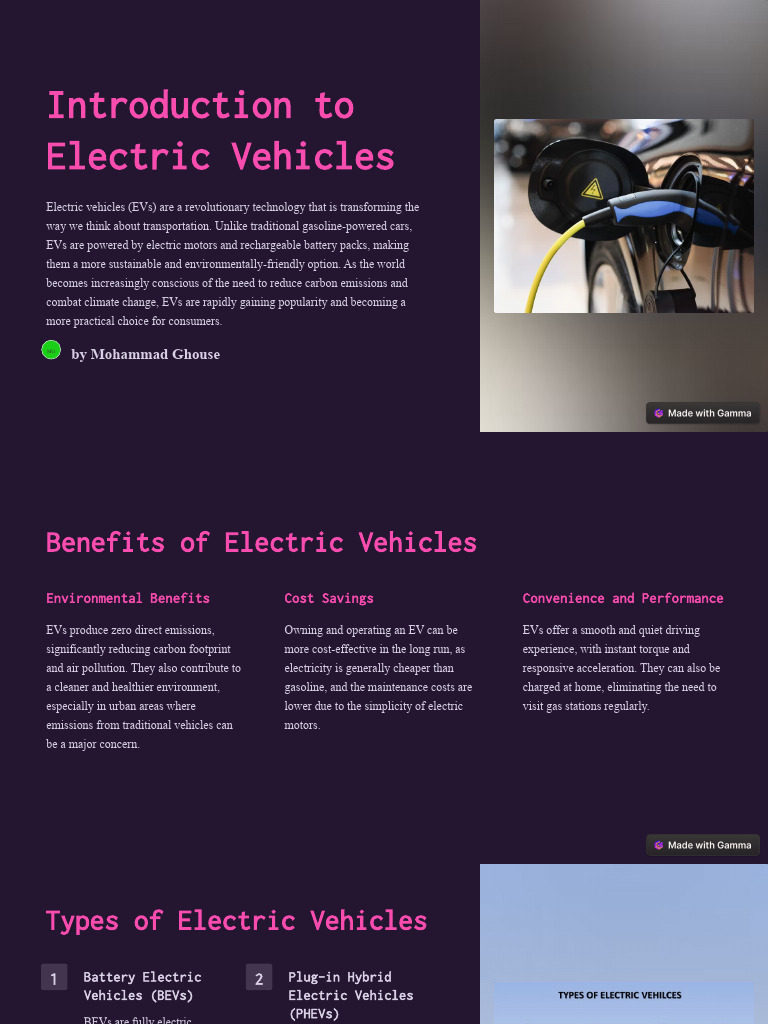 Introduction To Electric Vehicles | PDF | Electric Vehicle | Plug In Hybrid