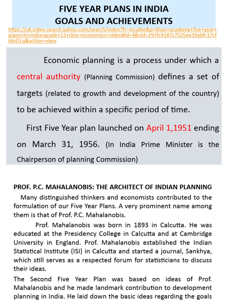 FIVE Year Plans in India | PDF | Economic Growth | Gross Domestic Product