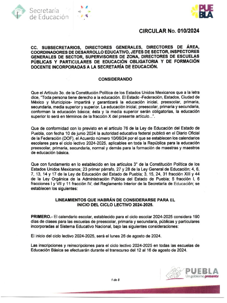 Circular 010 - 2024 | PDF