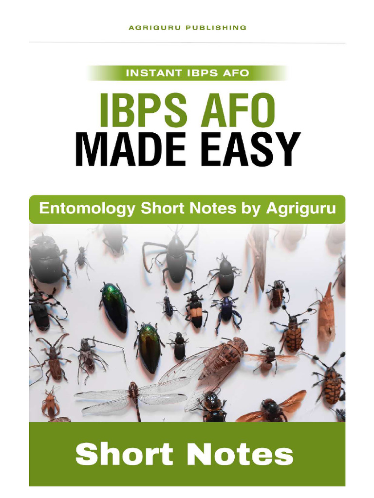 Entomology Short Notes | PDF | Hexapoda | Arthropods