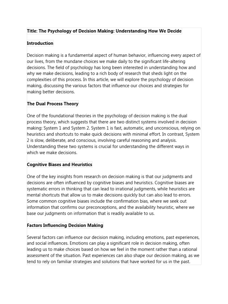 The Psychology of Digital | PDF | Decision Making | Heuristic