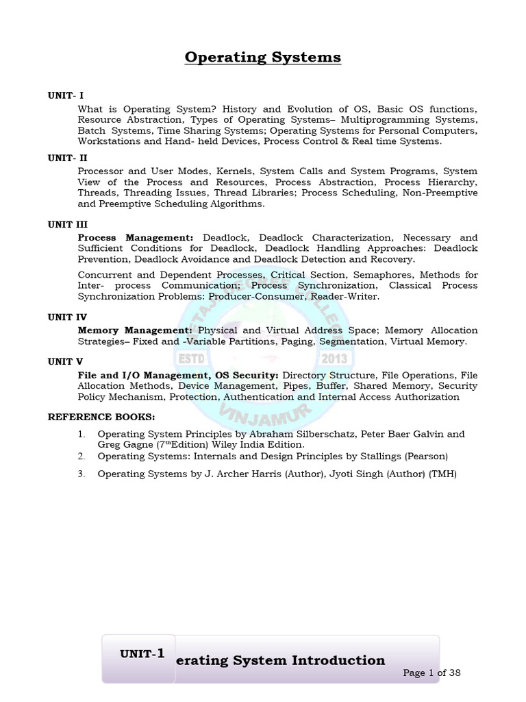 BSC Os Sem4 | PDF | Operating System | Process (Computing)