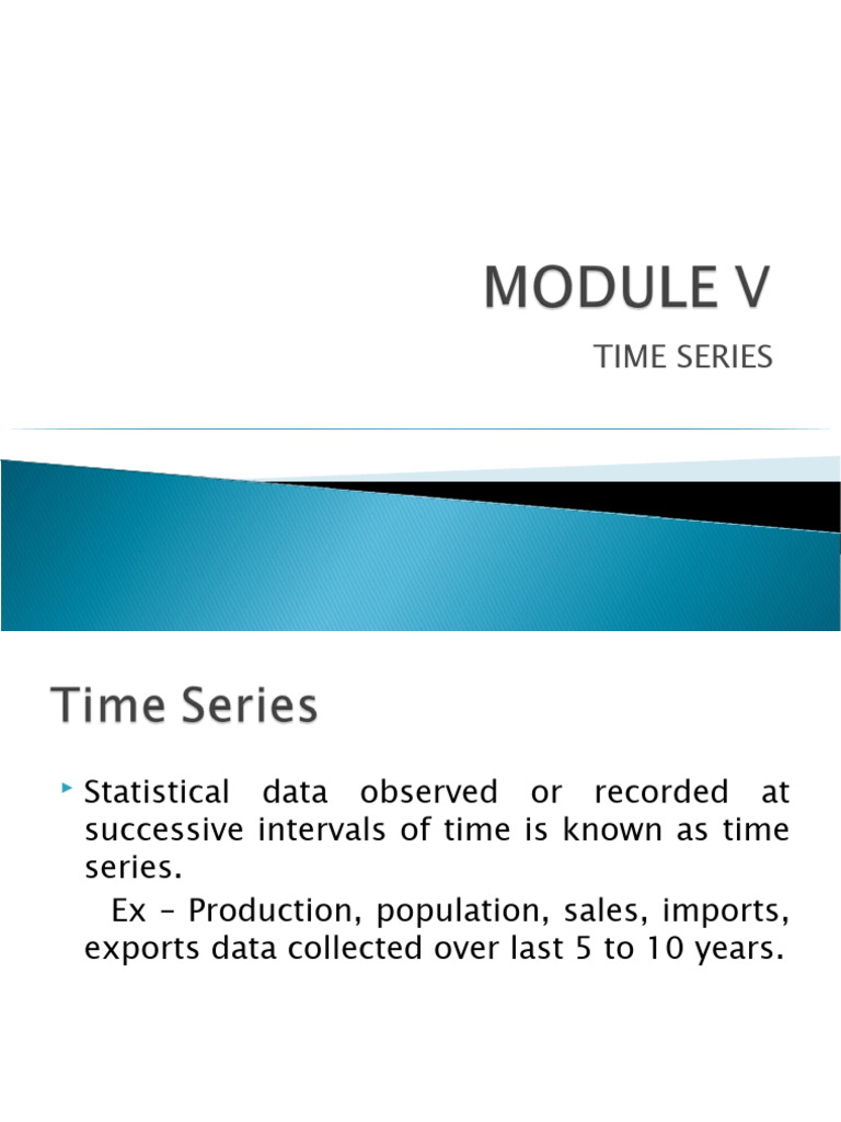 Module V (Time Series) | PDF | Seasonality | Time Series