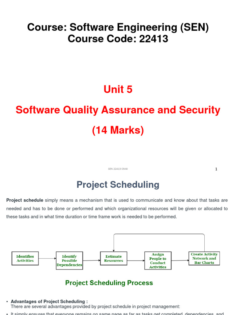 SEN Unit 5. CM Software Quality Assurance and Security | PDF | Six ...