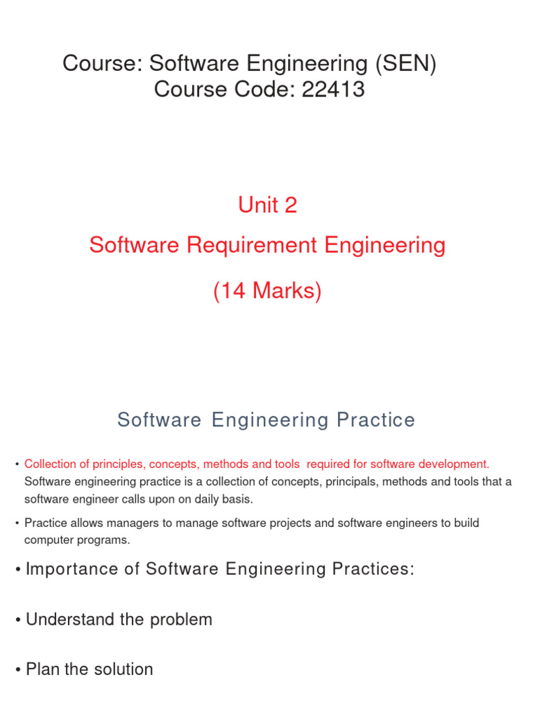 SEN Unit 2. BD Software Requirement Engineering | PDF | Conceptual ...