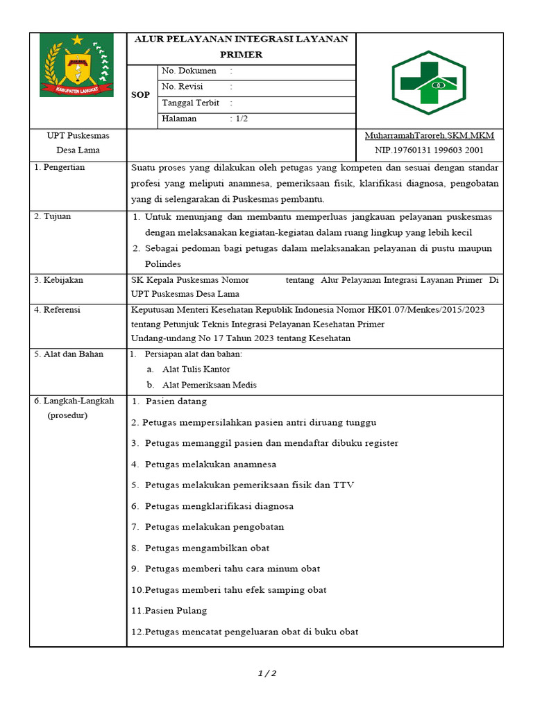 Sop Alur Pelayanan Di Pustu | PDF | Pengembangan Diri