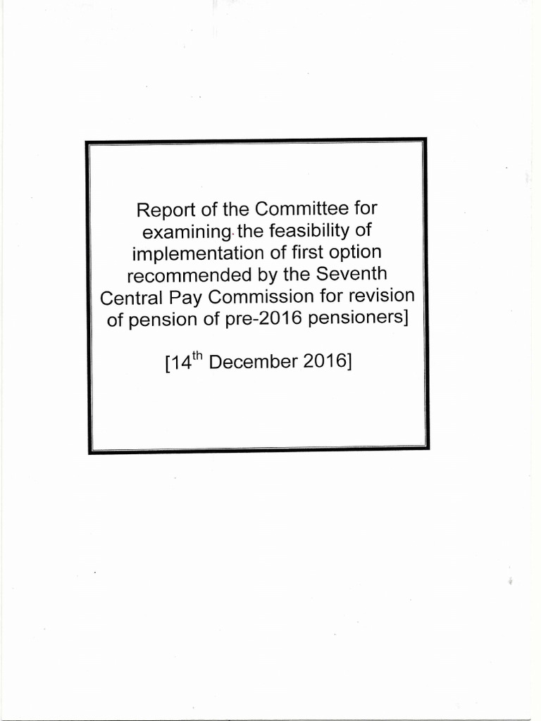 Report of Committee On 7th CPC | PDF | Pension | Retirement