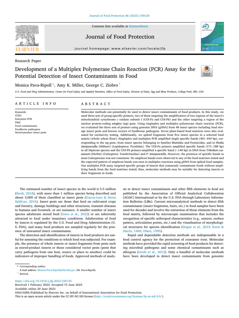 Development Of A Multiplex Polymerase Chain Reaction Pcr Assay For