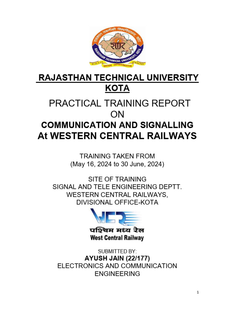 Ayush Jain Traning Report | PDF | Computer Network | Modem