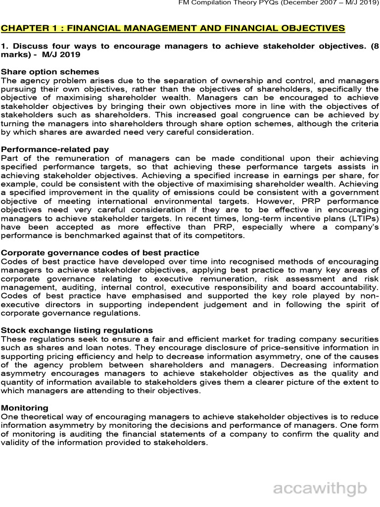 FM Theory Questions Compilation - Watermark | PDF | Internal Rate Of ...