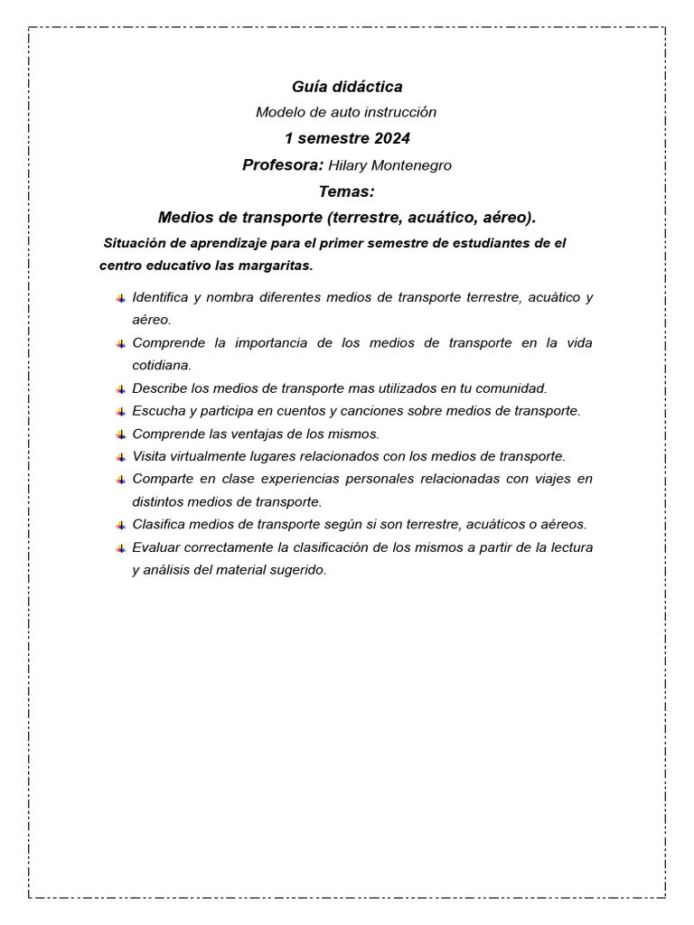 Medios de Transporte para Niños | PDF | Transporte | Aprendizaje