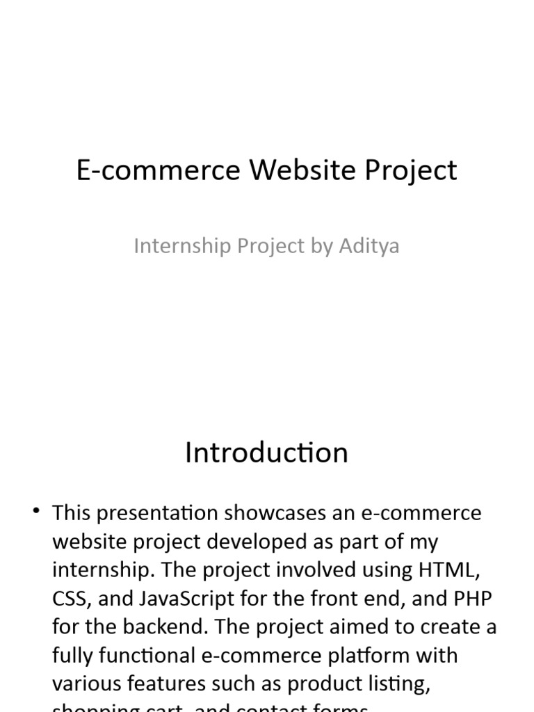 E-Commerce Website Project Presentation | PDF | Computers
