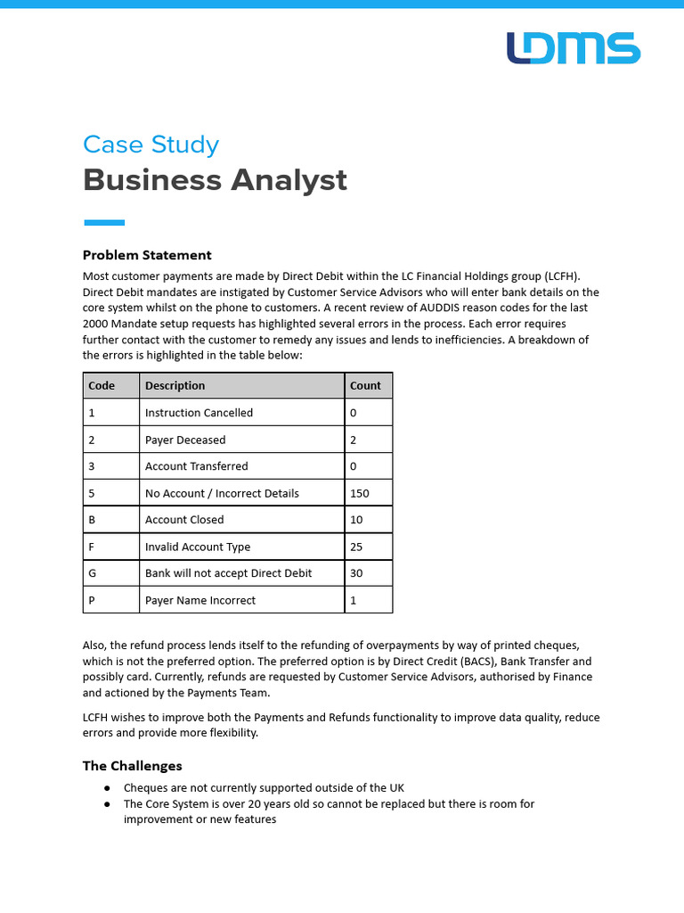 Business Analyst Case Study | PDF | Financial Services | Banking
