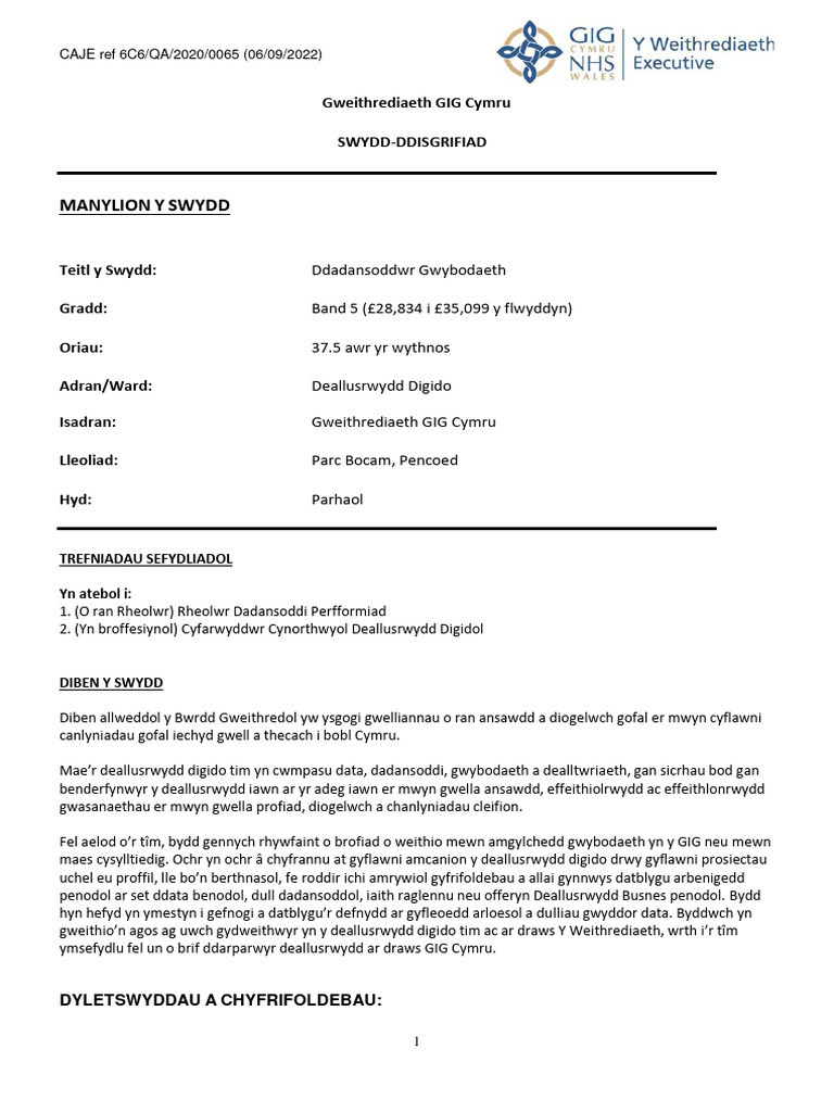Job Description & Person Specification | PDF