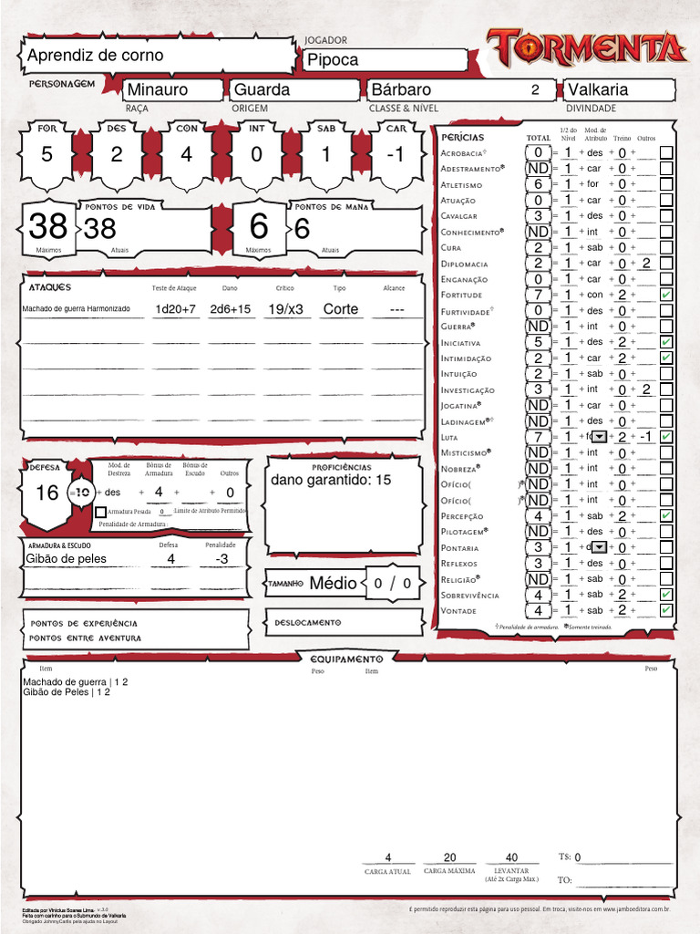 Ficha Aprendiz de Corno | PDF