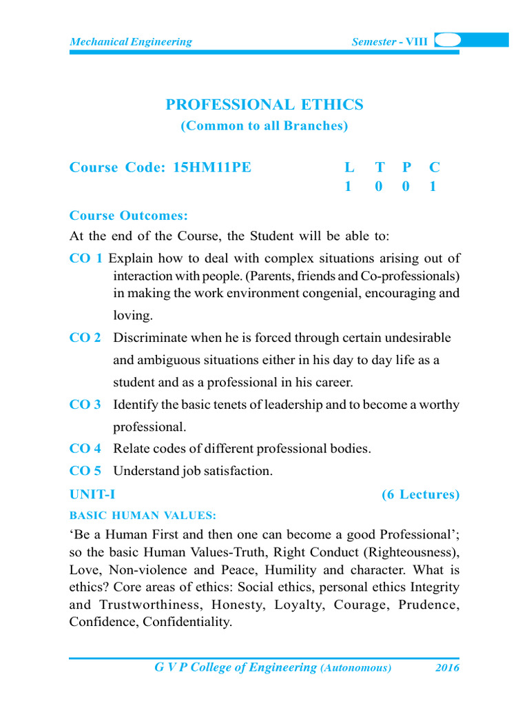 Professional Ethics | PDF