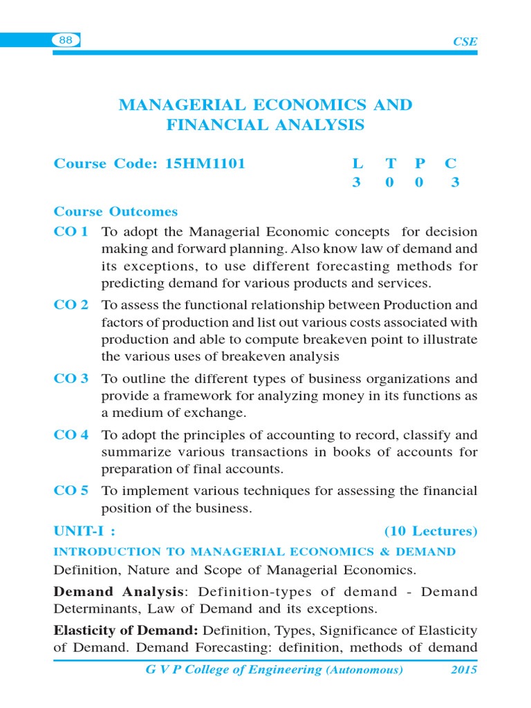 Managerial Economics Course Guide | PDF | Demand | Production Function
