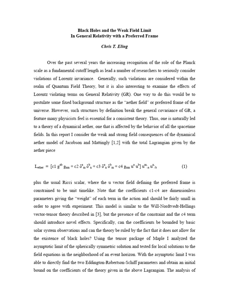 Chris | PDF | General Relativity | Special Relativity