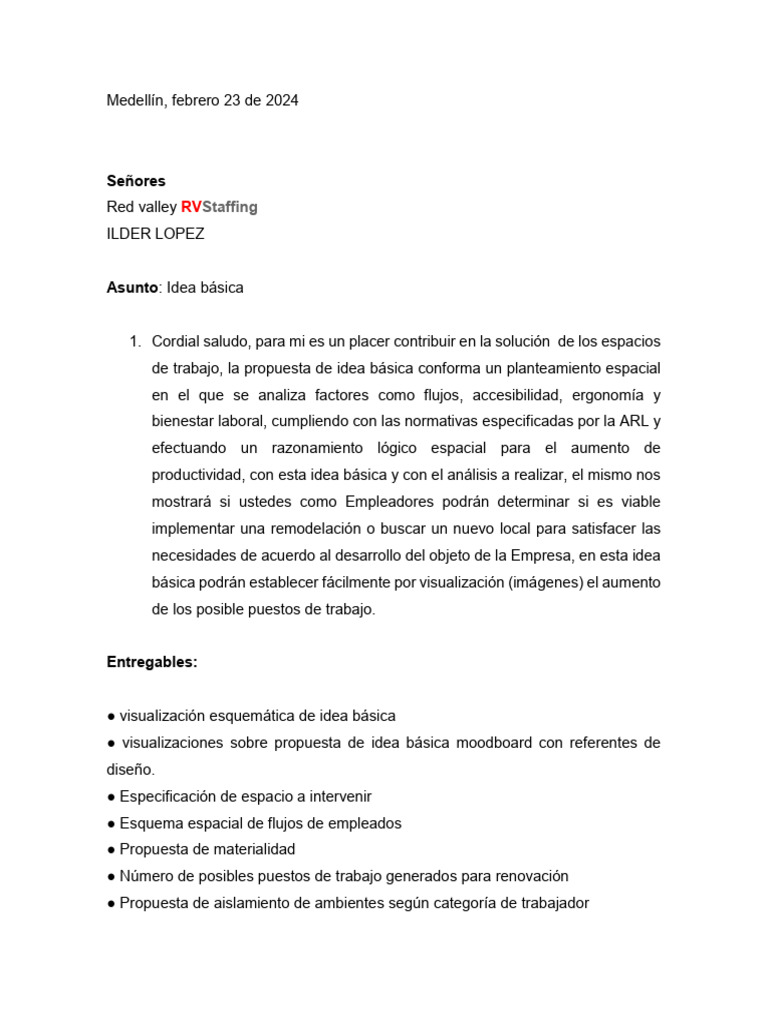 Cotización Idea Básica | PDF