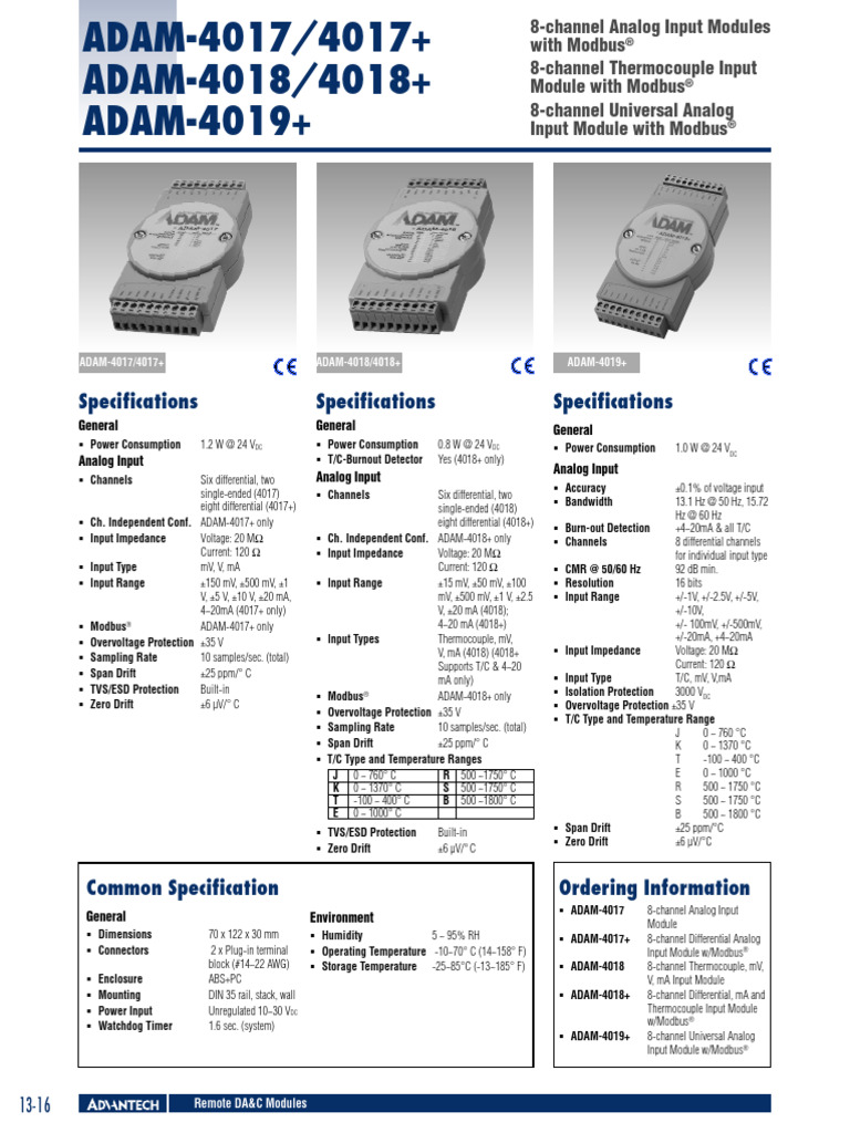 Adam-4017 4018 4019 | PDF | Thermocouple | Electrical Engineering